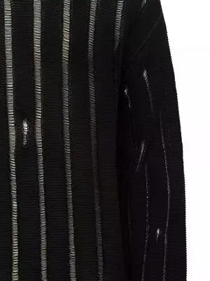 LANEUS Striped Ripped Jumper