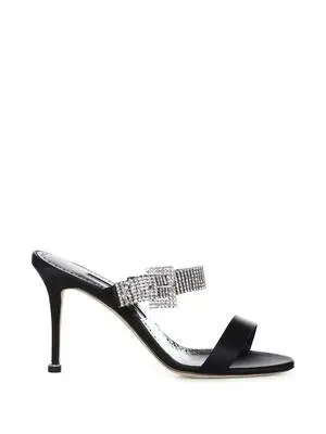 Manolo Blahnik Fibolta Jewelled Sandals - Black