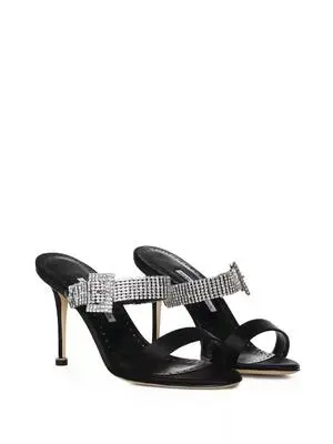 Manolo Blahnik Fibolta Jewelled Sandals - Black