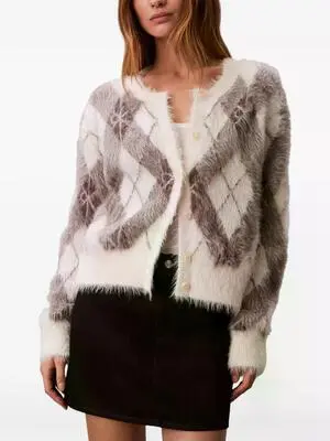 Calvin Klein Argyle-pattern Buttoned Cardigan