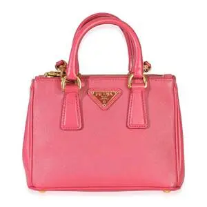 Prada Saffiano Lux Galleria Double Tote - Pink