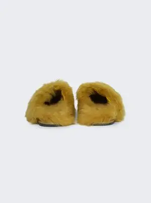 Rick Owens Shearling Mules - Yellow