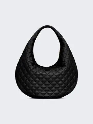 Saint Laurent Quilted Leather Hobo Bag - Black