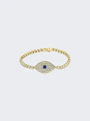 ANITA KO Evil Eye Bracelet With Diamond And Sapphire - Yg
