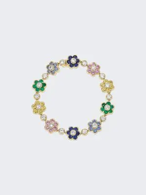 ANITA KO Multi Sapphire, Emerald, And Diamond Flora Bracelet - Yg