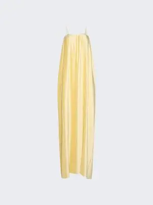 DIMA AYAD Spaghetti Strap Pleated Dress Yellow - Multicolor