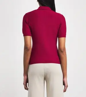 Max Mara Stretch-cotton Knitted Polo Shirt