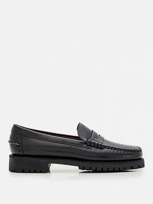 SEBAGO Leather Penny Loafers - Black