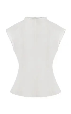 Ila Demi Silk Organza Blouse - White