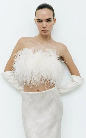 Ila Gala Feathered Crop Top