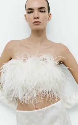 Ila Gala Feathered Crop Top