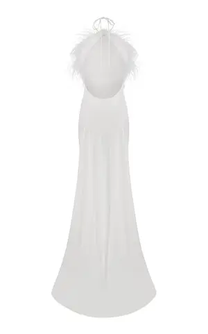 Ila Ada Feathered Satin Maxi Dress