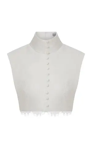 Ila Ciel Button-detail Crop Top - White