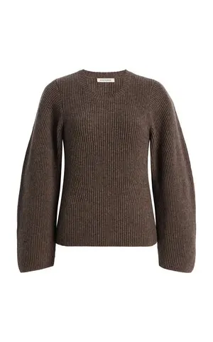 BY MALENE BIRGER Bianca Ribbed Wool-blend Sweater - Brown