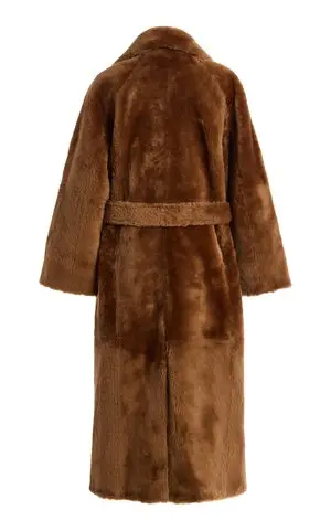 BY MALENE BIRGER Hally Reversible Shearling Coat - Brown