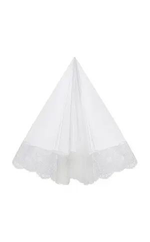 Ila Nina Tulle Veil With Lace Border - White