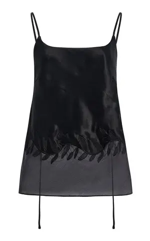 BY MALENE BIRGER Janina Appliquéd Top - Black