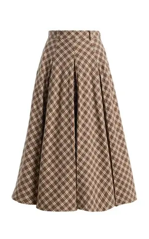 BY MALENE BIRGER Eden Plaid Organic-Cotton Maxi Skirt