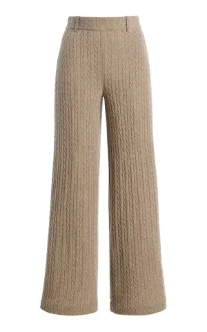 BY MALENE BIRGER Bellia Ribbed Knit Straight-leg Pants - Light Grey