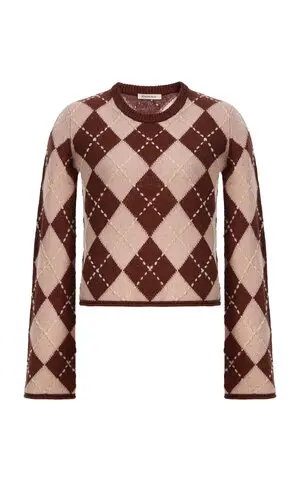 BY MALENE BIRGER Johanna Argyle Wool Sweater - Multi
