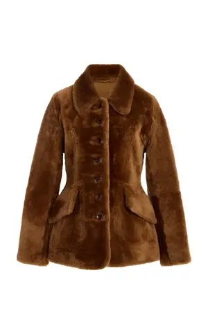 BY MALENE BIRGER Adeline Shearling Jacket - Brown