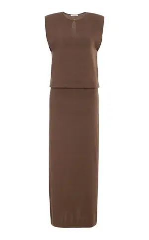 BY MALENE BIRGER Rowen Keyhole Midi Dress - Brown