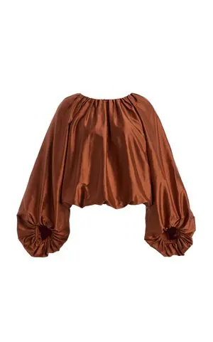 Women's Balloon Sleeve Silk Blouses