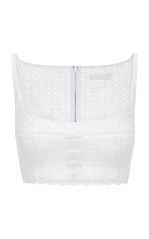 MONTSAND Textured Crop Top - White