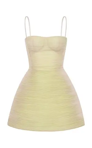MONTSAND Crinkled Mini Dress - Lime Green