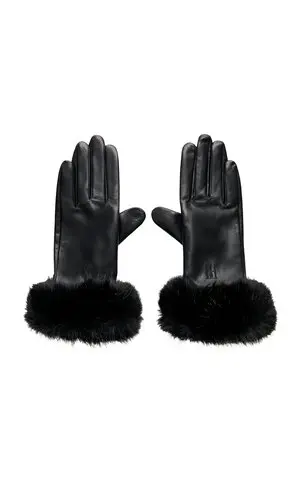 BY MALENE BIRGER Genna Faux Fur Gloves - Black