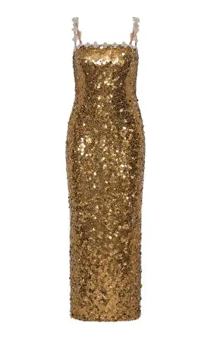 Rachel Gilbert Karter Tulle Maxi Dress - Gold