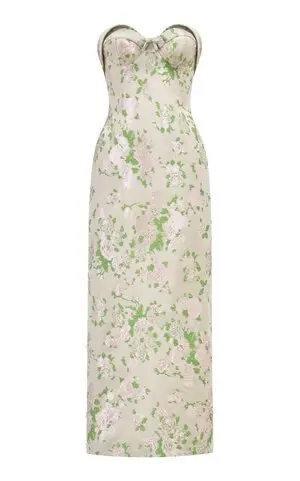 MONTSAND Silk-blend Corset Midi Dress With Print - Floral