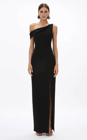 Rachel Gilbert Emile One-shoulder Column Gown