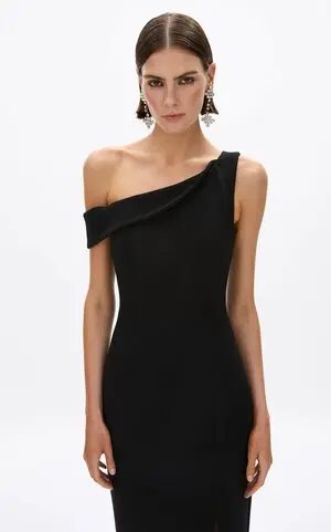 Rachel Gilbert Emile One-shoulder Column Gown