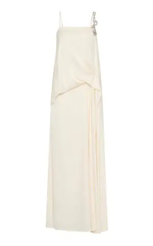 Rachel Gilbert Oryx Draped Column Gown - Ivory