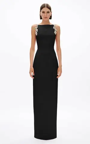 Rachel Gilbert Oryx Column Gown - Black