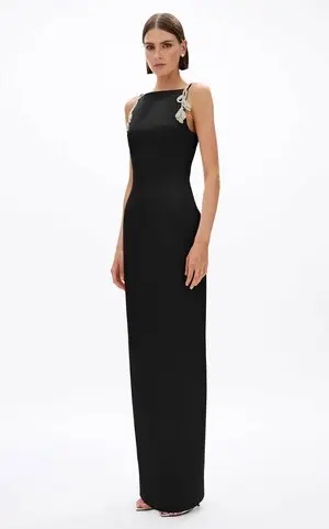 Rachel Gilbert Oryx Column Gown - Black