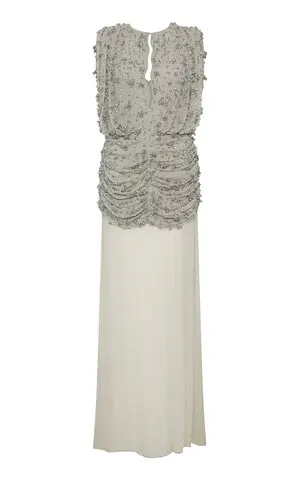 Rachel Gilbert Anika Beaded Gown - Grey
