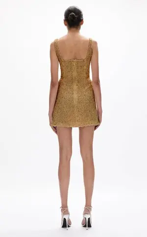 Rachel Gilbert Kaity Sequined Mini Dress - Gold