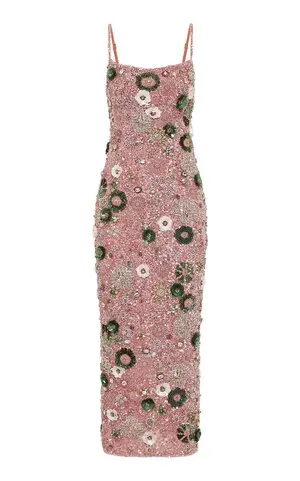 Rachel Gilbert Francesca Beaded Gown - Pink