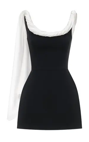 MONTSAND Cotton-Blend Mini Dress With Scarf Back