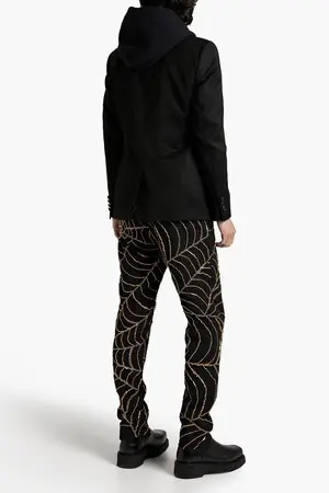 Moschino Embellished Wool-twill Tapered Trousers