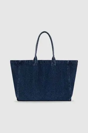 ANINE BING Leo Denim Tote - Ink Blue