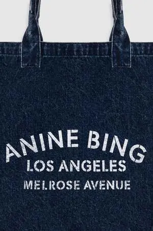 ANINE BING Leo Denim Tote - Ink Blue