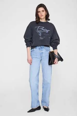 ANINE BING Spencer Sweatshirt Eagle - Washed Black