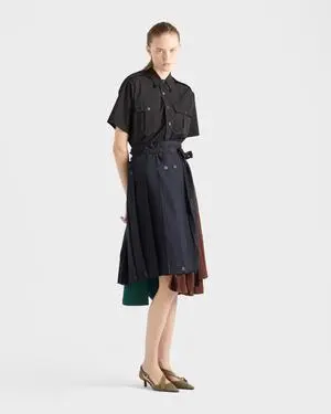 Prada Rush Stitch Patchwork Skirt - Navy