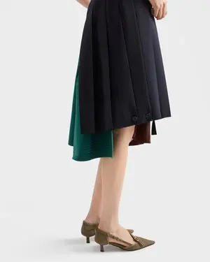 Prada Rush Stitch Patchwork Skirt - Navy