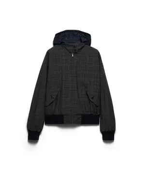 Prada Prince Of Wales Checked Wool Jacket - Grey