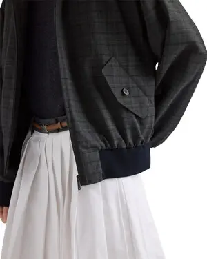 Prada Prince Of Wales Checked Wool Jacket - Grey