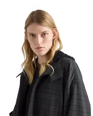 Prada Prince Of Wales Checked Wool Jacket - Grey